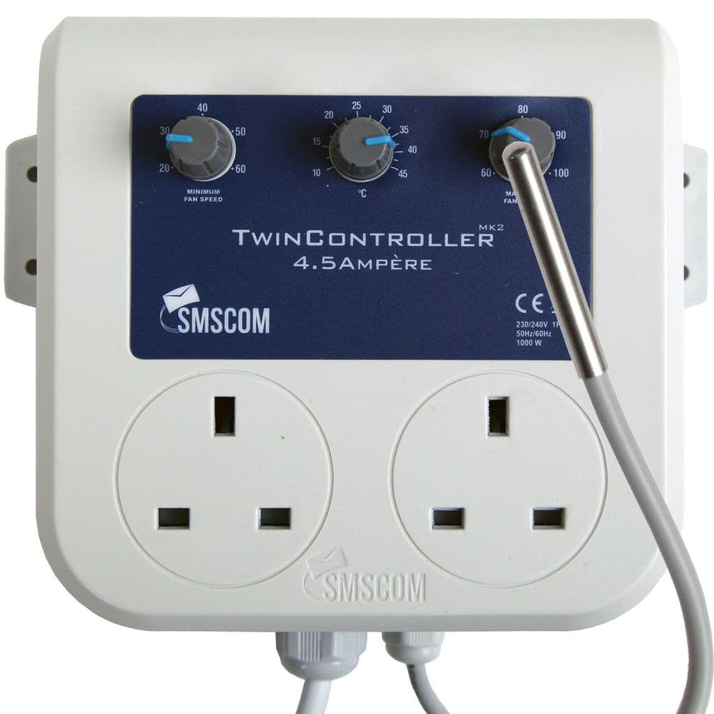 🌱SMSCom MK2 4.5A Twin Fan Speed Controller w/ Temp Probe - UK & ROI🌱 – Little Shop Of Hydro
